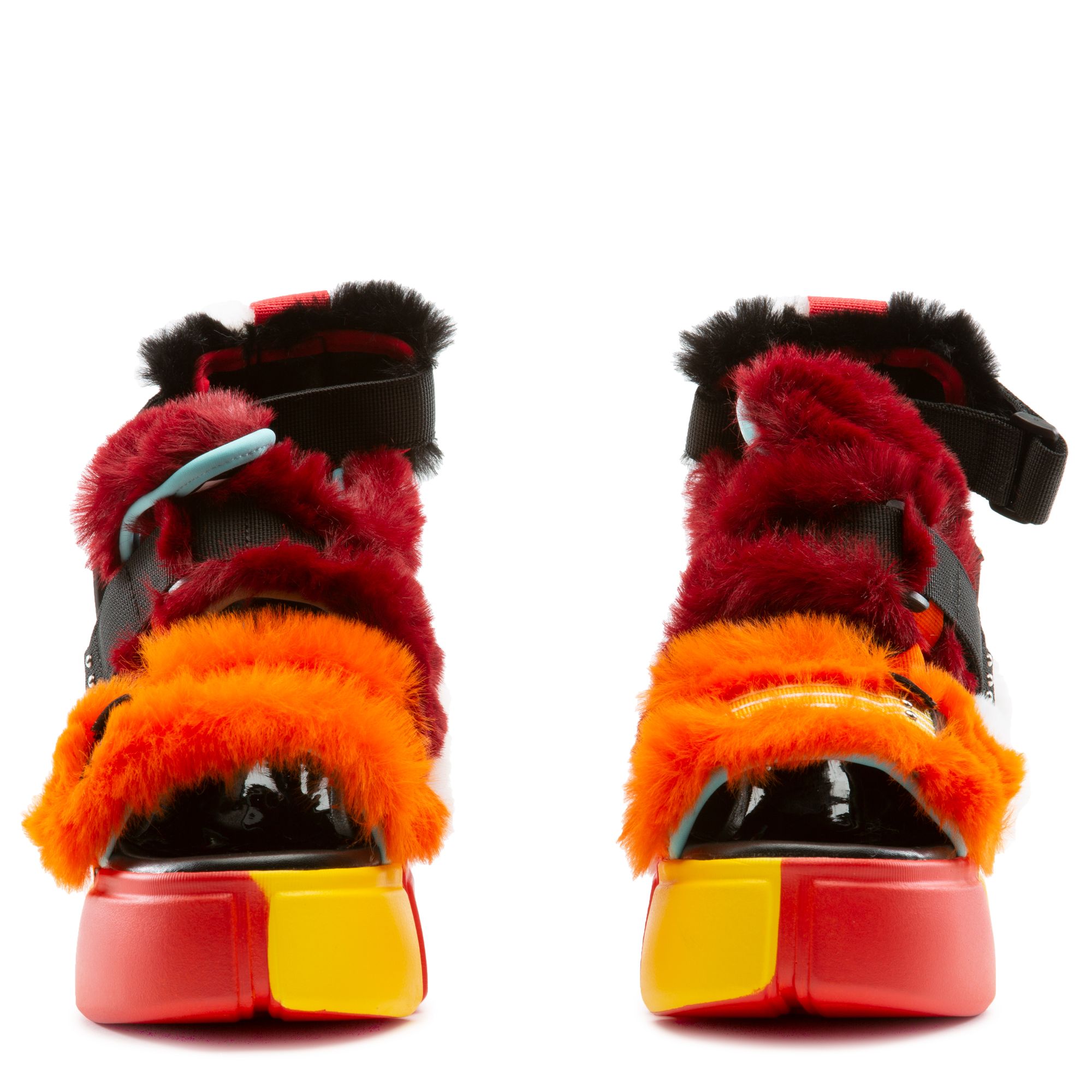 ANTHONY WANG Cranberry-14 Fur Platform Sandals CRANBERRY-14-MLT - Shiekh