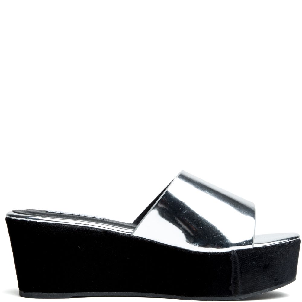 CAPE ROBBIN Allie-2 Platform Sandal ALLIE-2/SILVER - Shiekh