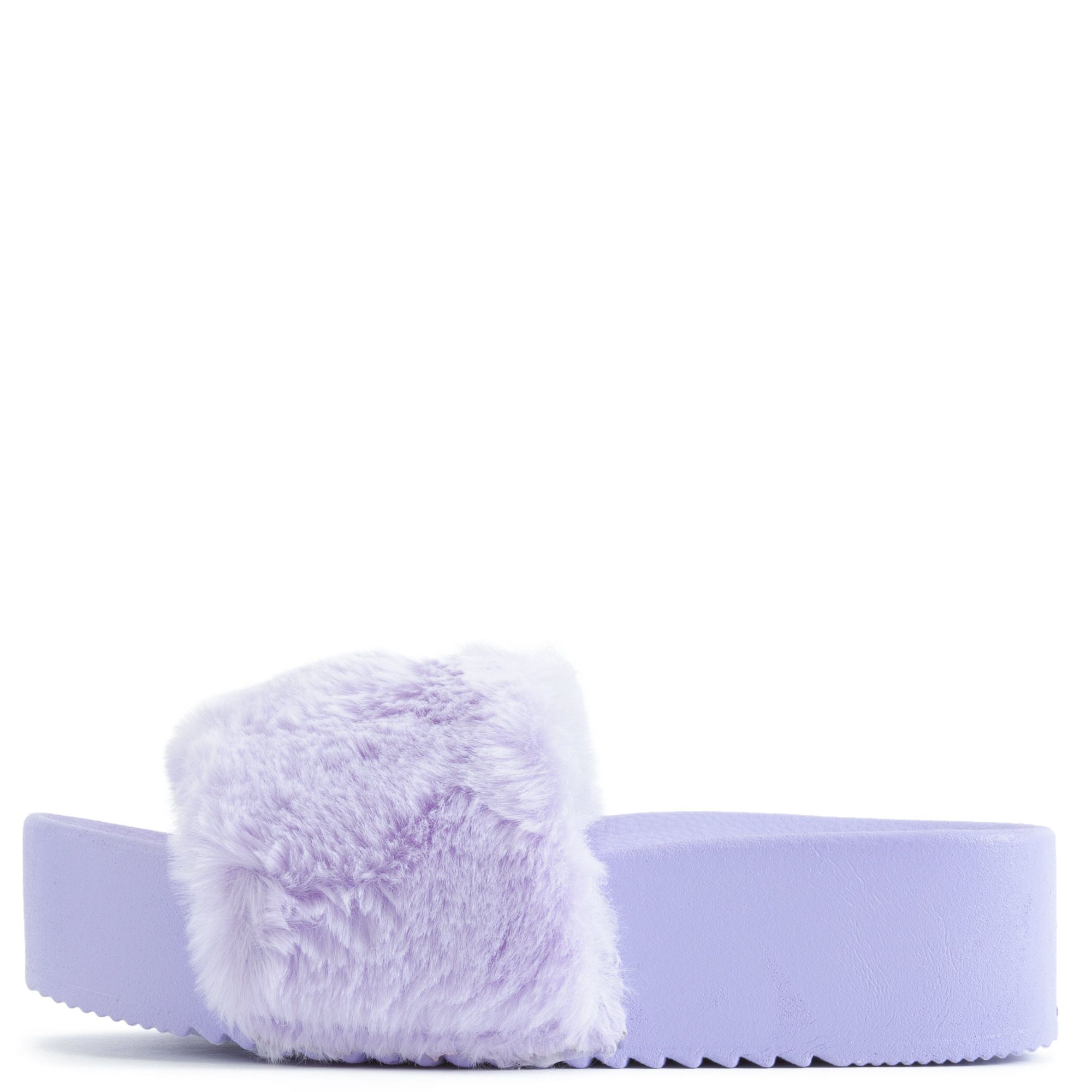 LILIANA Issy-2 Furry Platform Slides ISSY-2-VIOL - Shiekh
