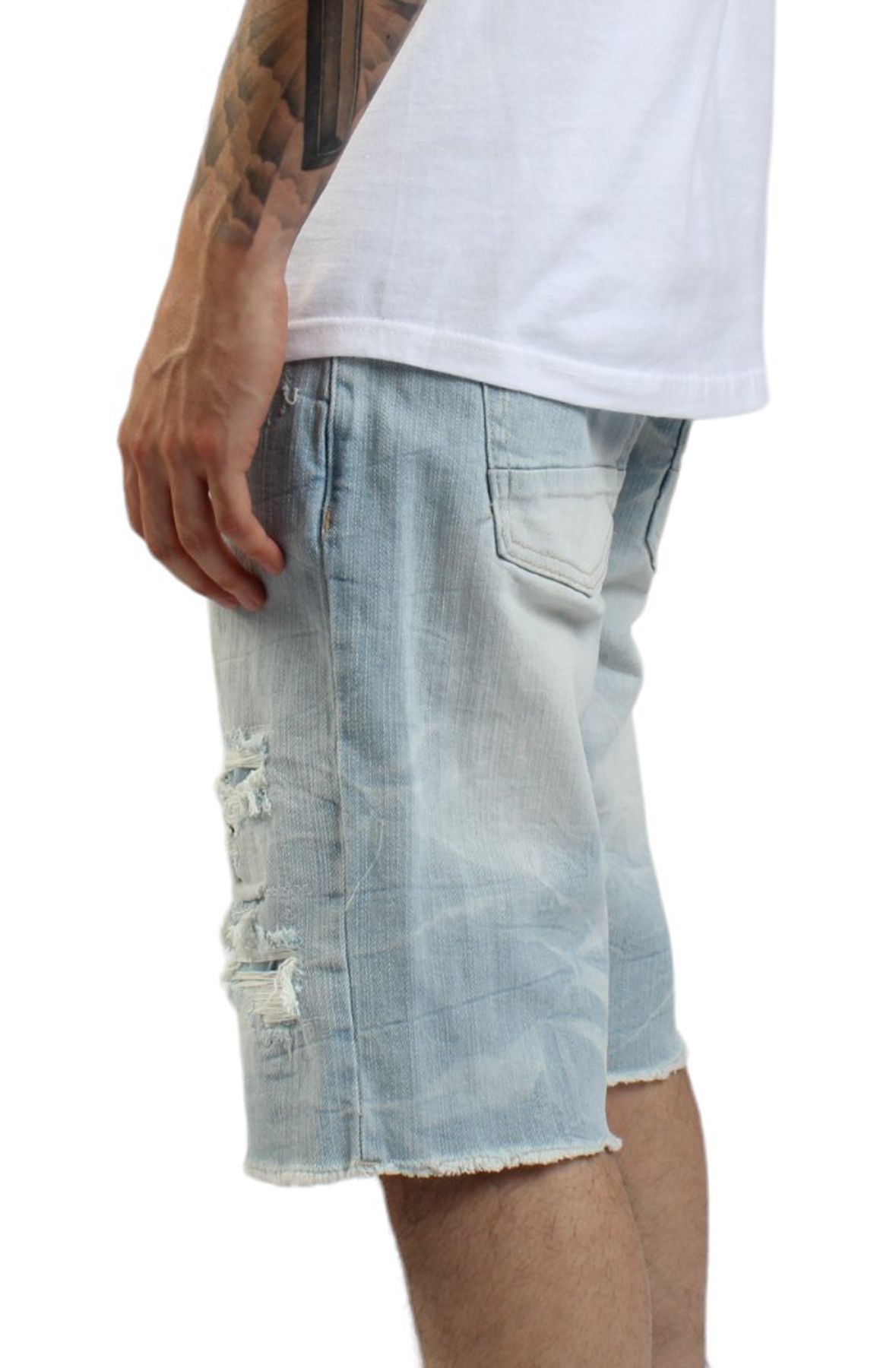 SMOKE RISE Essential Denim Shorts JS24109SK-SPBLUE - Shiekh
