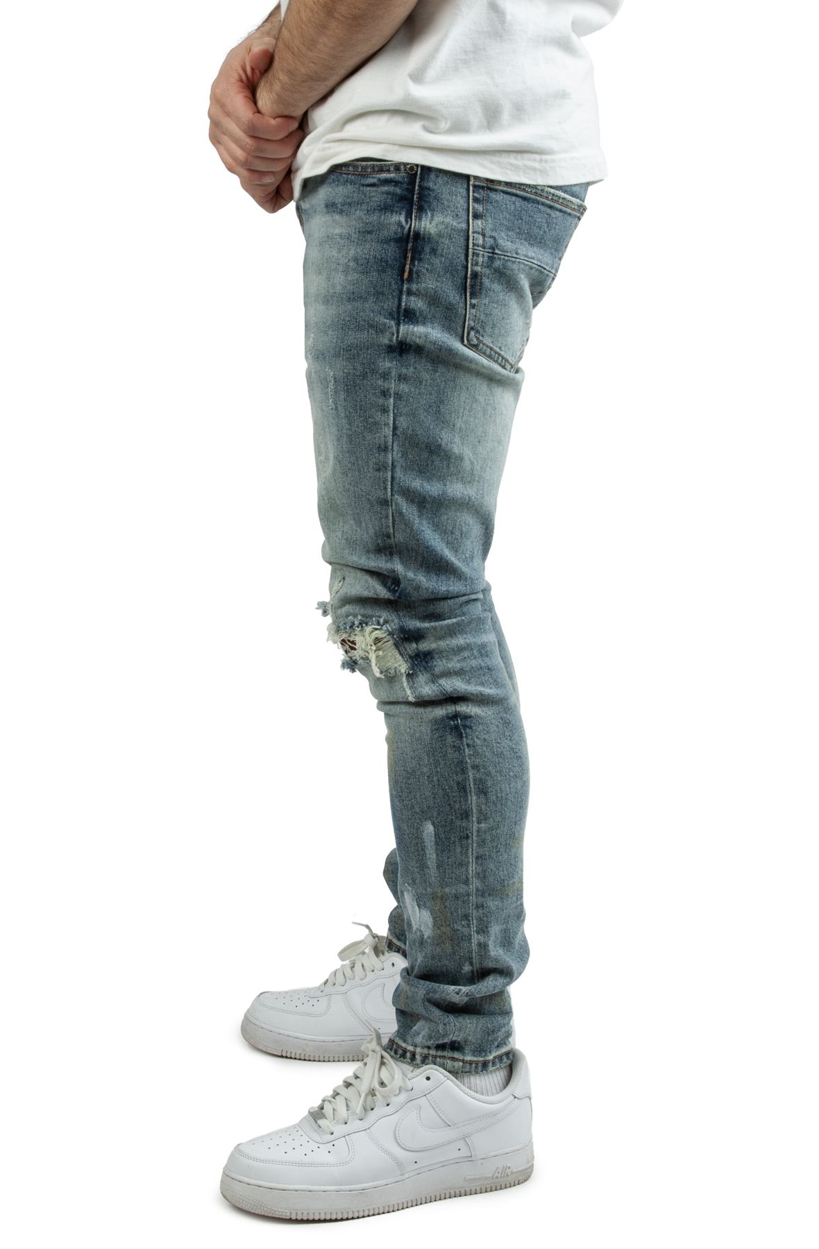 FOREIGN LOCALS Louie Suede Backing Jeans FL-24004 - Shiekh