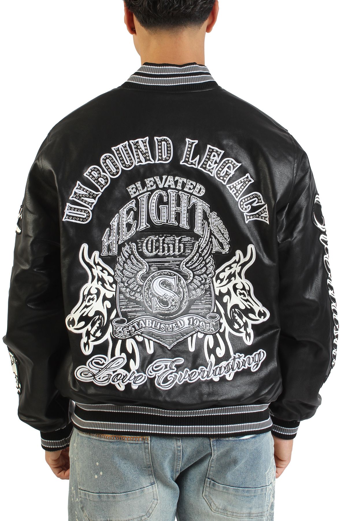 SMOKE RISE Legacy Varsity Jacket OH25699SK-BLK - Shiekh