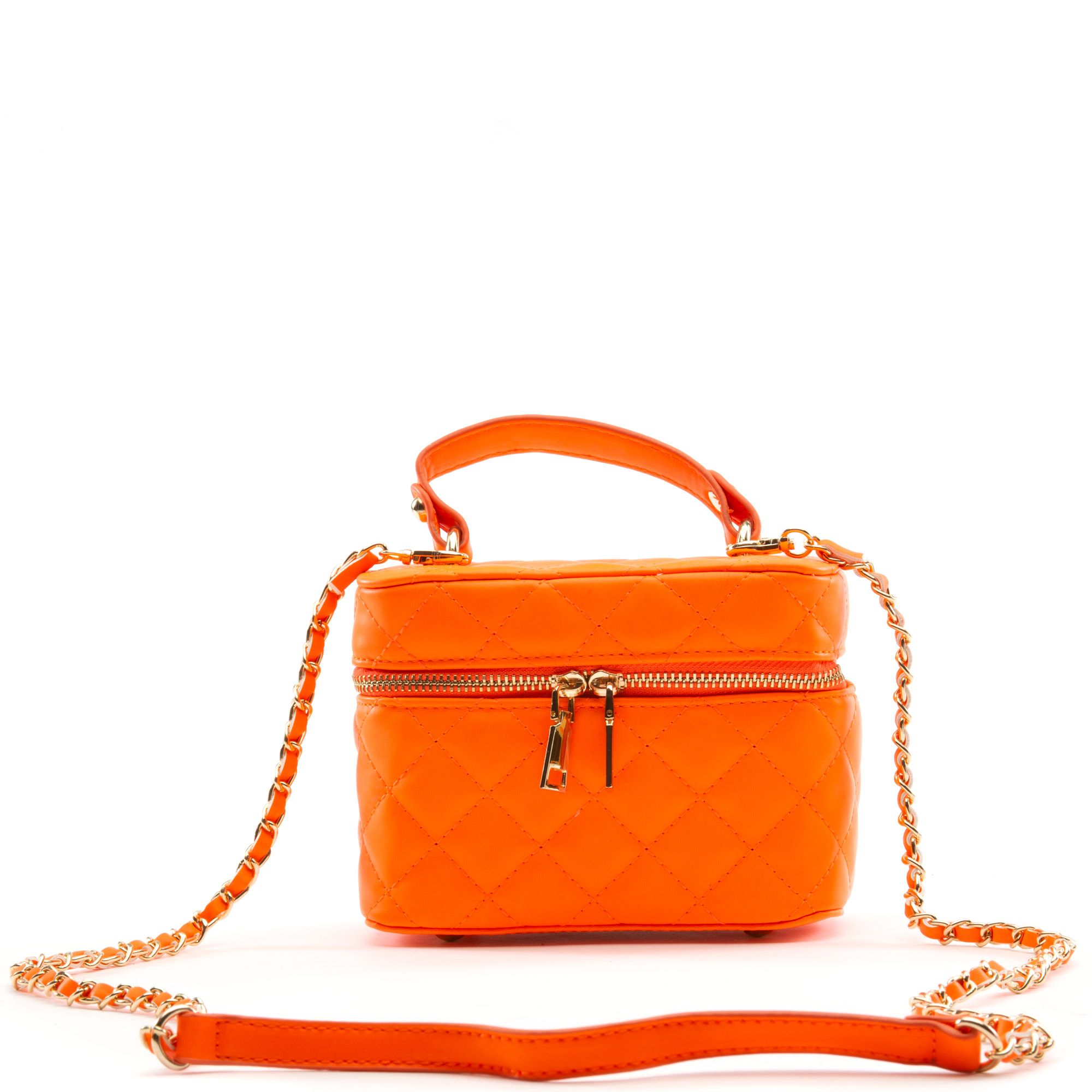 H&D ACCESSORIES, INC Neon Orange Quilted Handbag PPC6713NOR - Shiekh