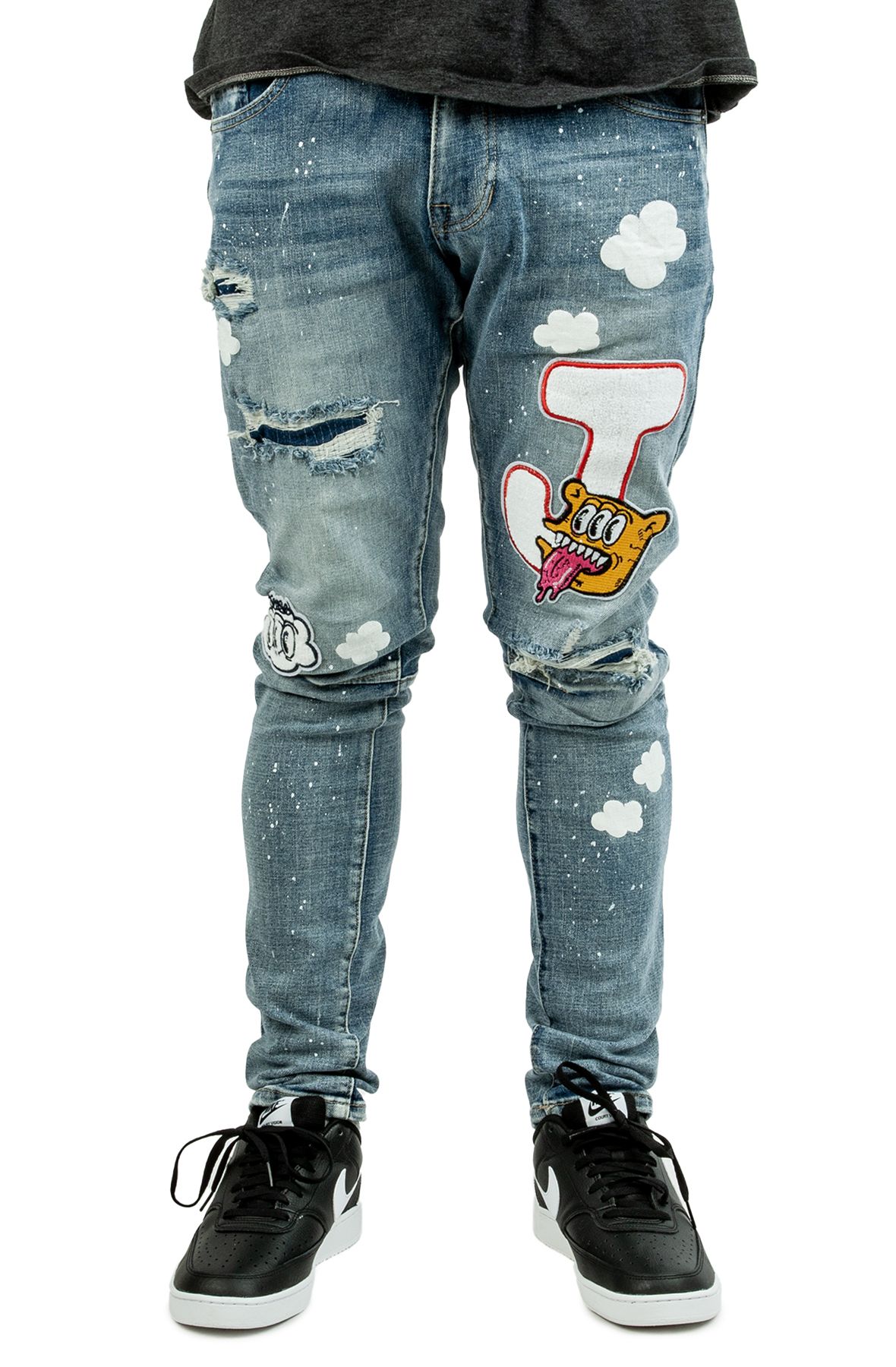 SMOKE RISE J Patch Jean JP-22511OBLUE - Shiekh