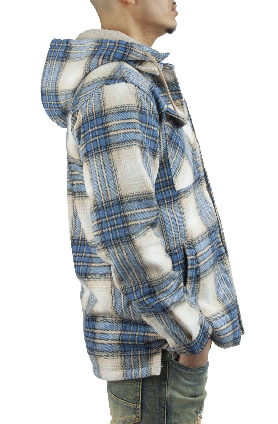 SMOKE RISE Flannel Fleece Lined Jacket WW-22686TAN - Shiekh