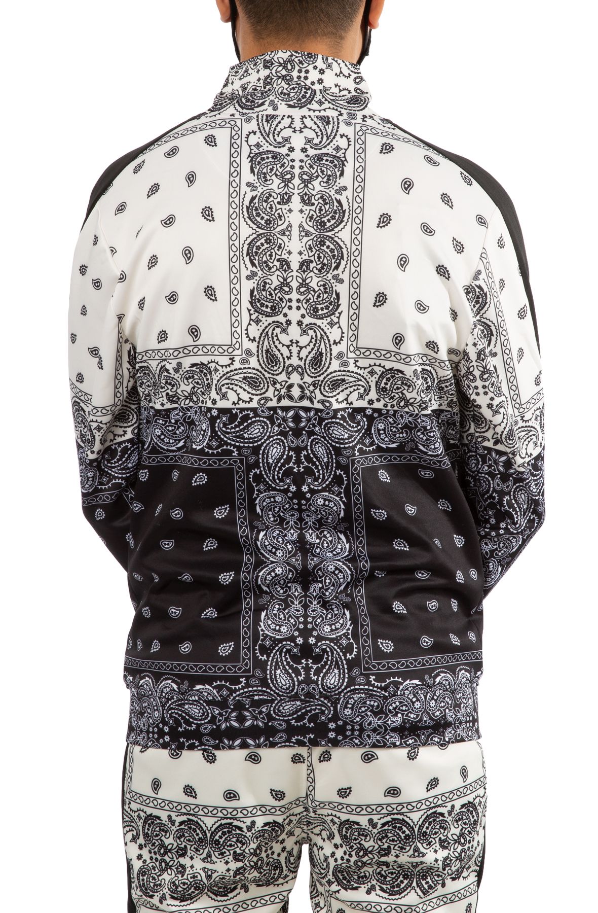 FBRK 2Tone Paisley Track Jacket 9A2-504CRMBLK - Shiekh
