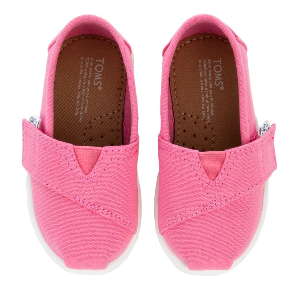 TOMS Tiny Toms Classic Bubblegum Pink Canvas Flat 10009918 - Shiekh