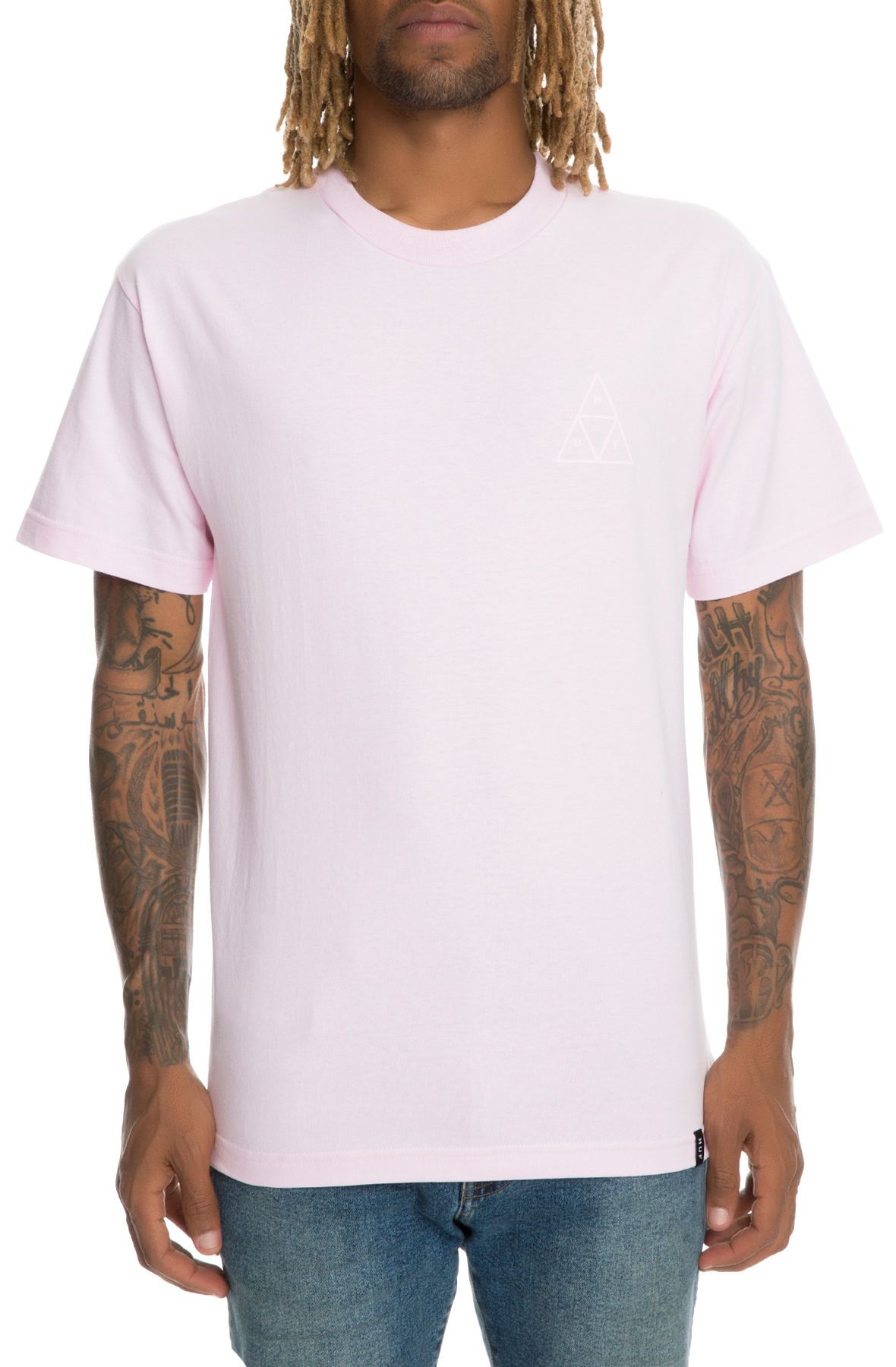 HUF The Triple Triangle Puff Tee in TS00054_PINK - Shiekh