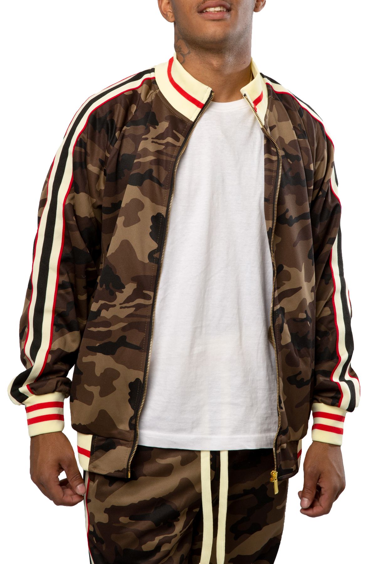 VICTORIOUS LOS ANGELES Vice City Striped Track Jacket ST575J-CAMO - Shiekh
