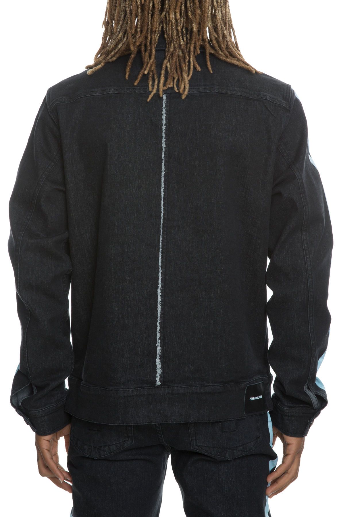 PINK DOLPHIN The Stripe Denim Trucker Jacket in PS21805SDJBL - Shiekh