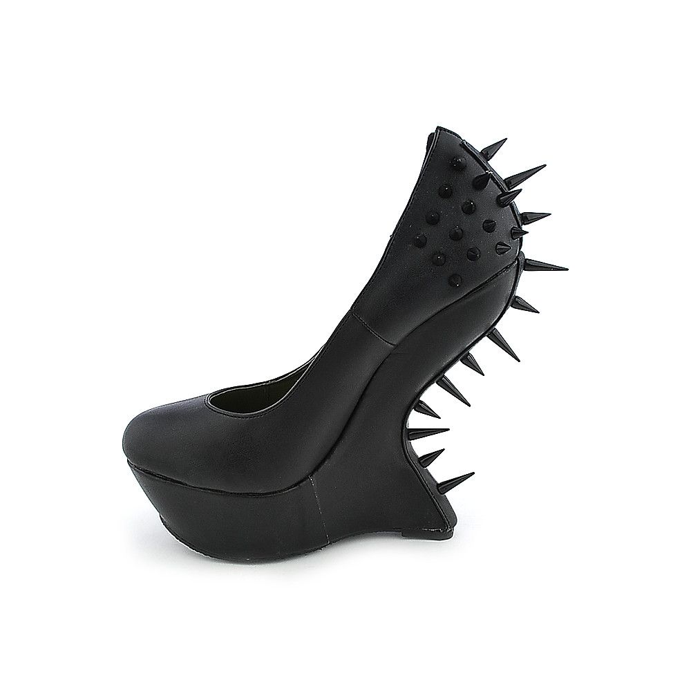 JC DOSSIER Serra Spiked Wedges SERRA BLACK/BLK - Shiekh
