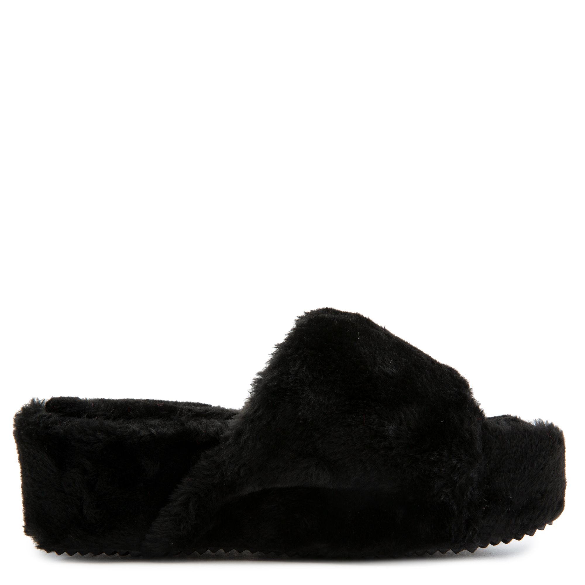 SHIEKH Lovely-01 Platform Fur Slides LOVELY-01-SK-BLK - Shiekh