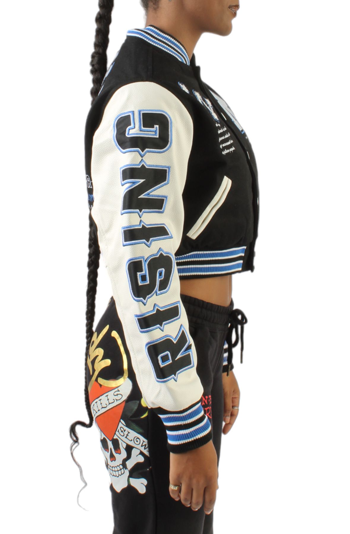 SMOKE RISE Varsity Jacket AJ23903-BLK - Shiekh