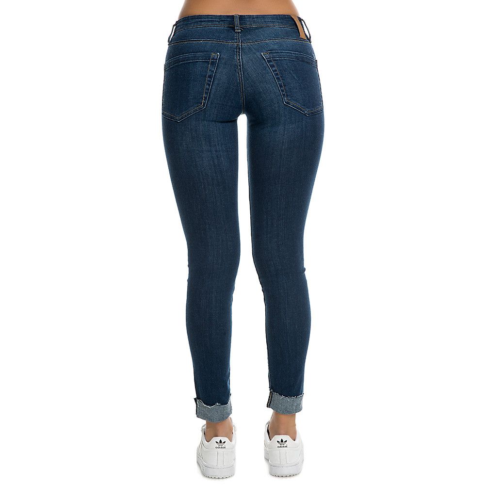 ENV1 Women's Raw Cuff and Fold Denim Jeans 4709D - Shiekh