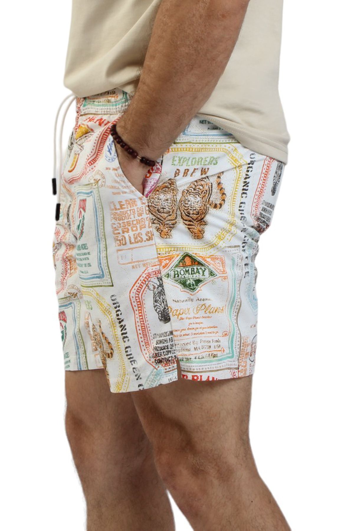 PAPER PLANES Sack Stamps Print Swim Short 700052 - Shiekh