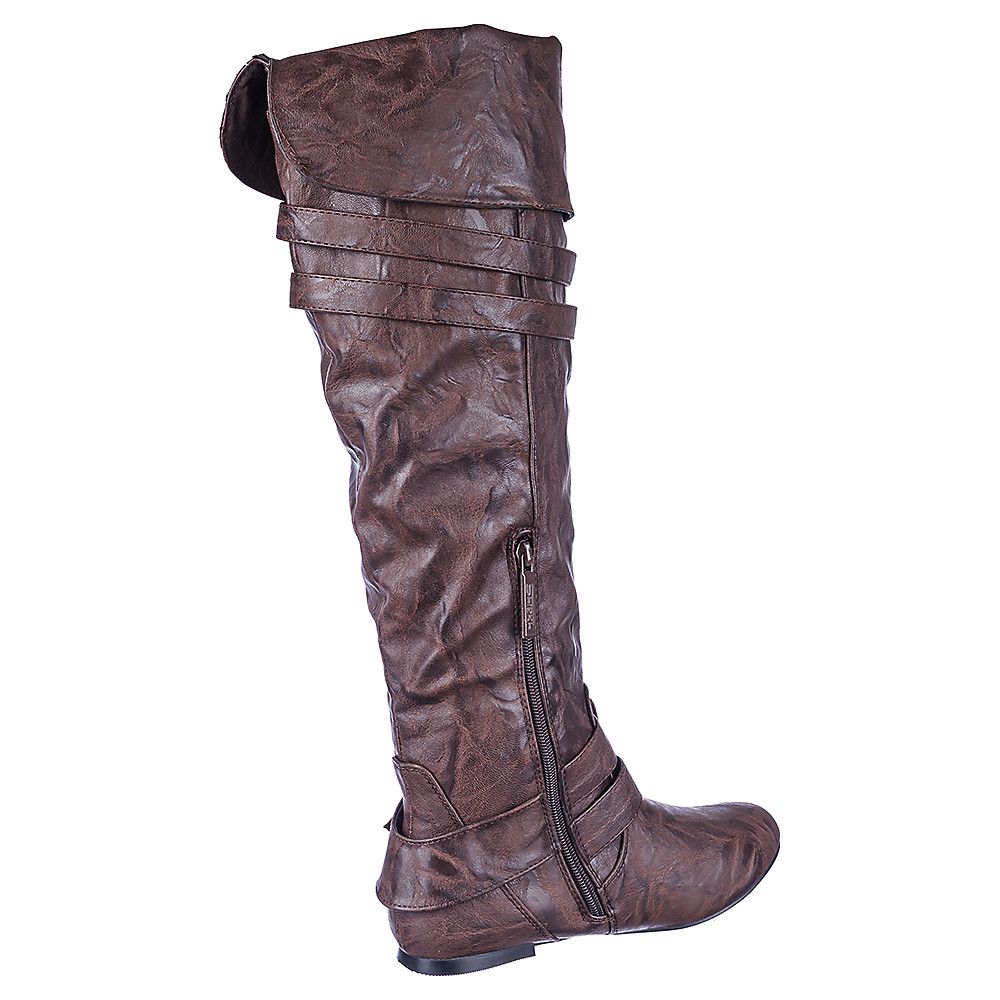 SHIEKH Women's Knee-High Pocket Boot Vickie-16 Hi VICKIE-16 HI/BROWN ...