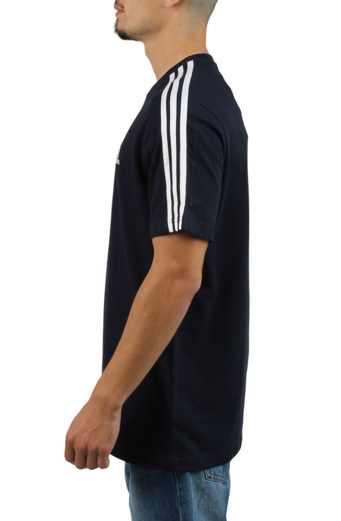 ADIDAS Essentials Striped Tee Black IC9335 - Shiekh