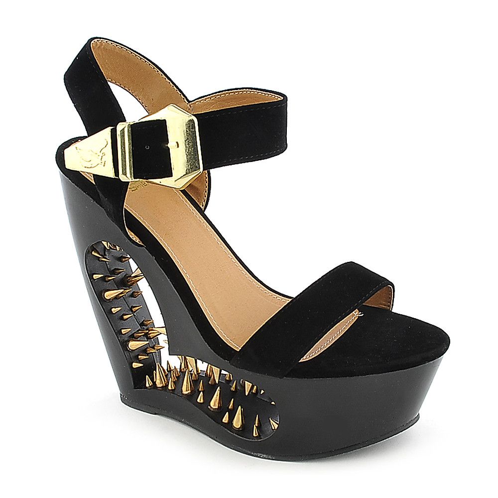 SHIEKH 096 Platform Wedge Heel 096/BLACK - Shiekh