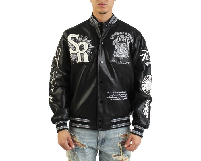 SMOKE RISE Legacy Varsity Jacket OH25699SK-BLK - Shiekh