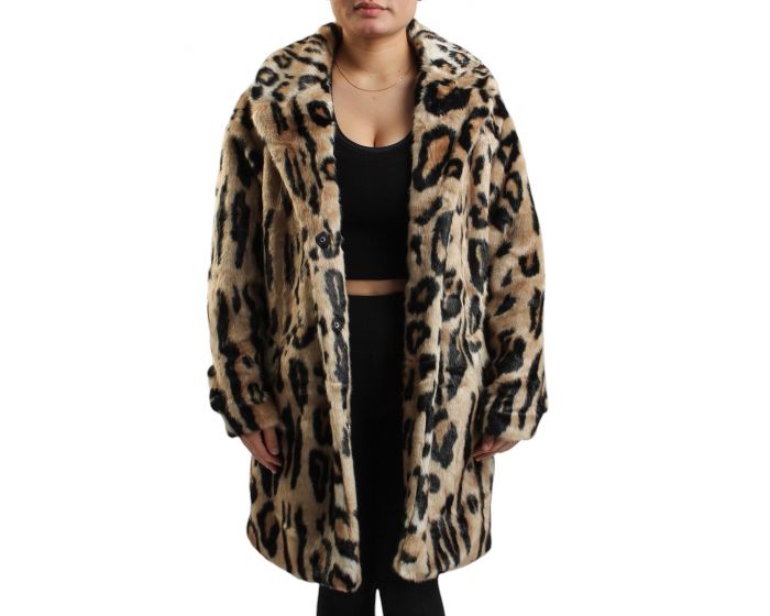 AZALEA WANG Leo-Fur Leopard Faux Fur Jacket LEO-FUR - Shiekh