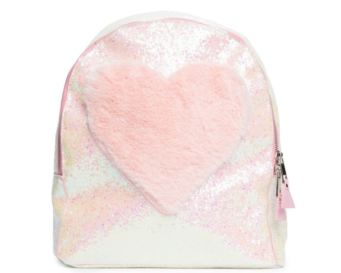 YRU Heart Fuzzy Backpack FEELS - Shiekh