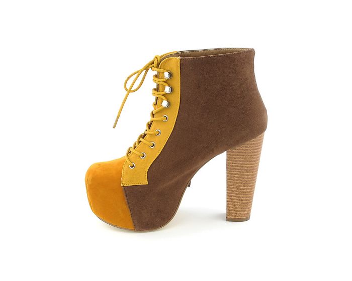 SHOE REPUBLIC Women's Platform Ankle Bootie Silla JOCIE BRN/MU - Shiekh