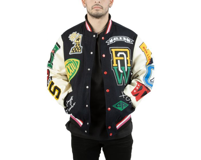 FIRST ROW Simple Life Varsity Jacket FRJ0017-NAVY - Shiekh