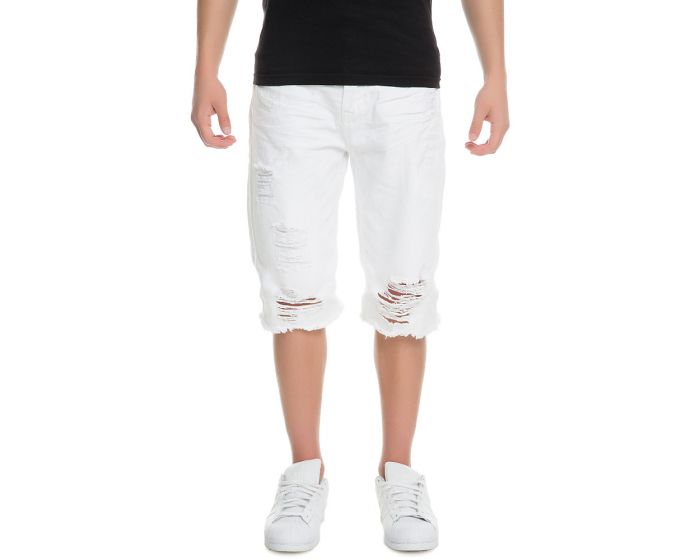 FBRK Men's Twill Rip Shorts JS 7110 WH - Shiekh