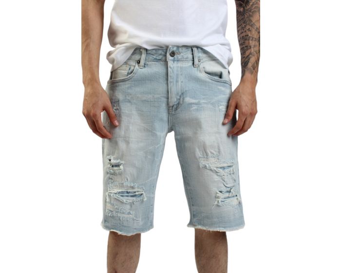 SMOKE RISE Essential Denim Shorts JS24109SK-SPBLUE - Shiekh