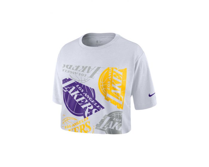 NIKE Lakers Logo Cropped T-Shirt CK7692 100 - Shiekh