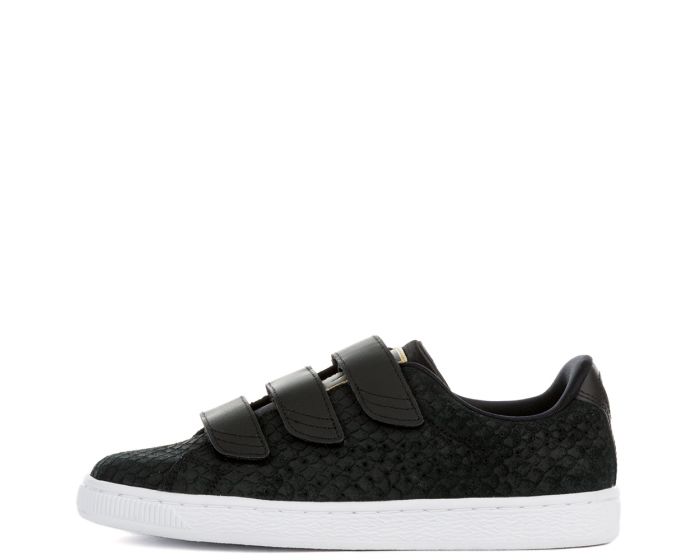 PUMA Women's Basket Strap Extoticskin Black Sneaker 36270701 - Shiekh