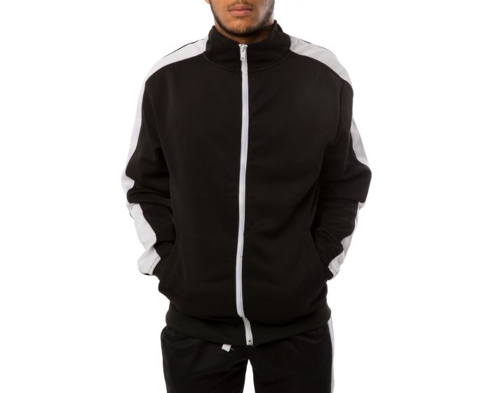 BLEECKER AND MERCER Bleecker Track Jacket F805-BLKWH - Shiekh