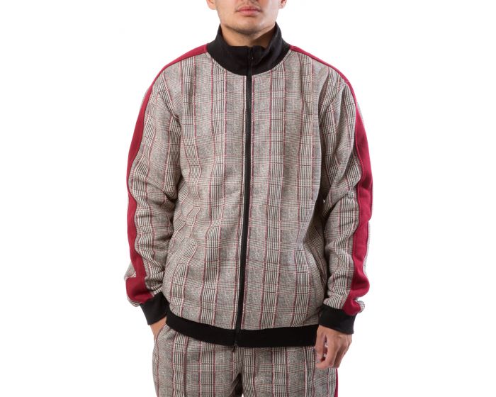 FBRK Xander Plaid Track Jacket XL02001-BURG - Shiekh