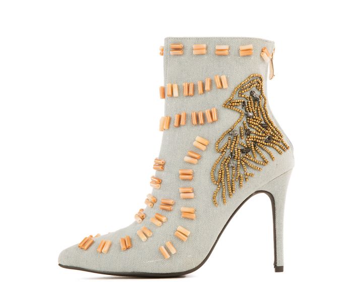 CAPE ROBBIN Women's Beronica-12 High Heel Ankle Boot BERONICA-12/DENIM ...