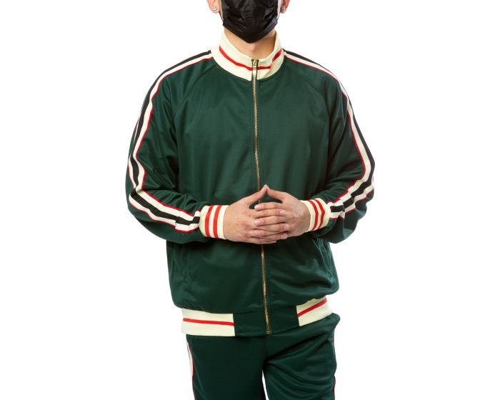 VICTORIOUS LOS ANGELES Vice City Striped Track Jacket ST575J-GRN - Shiekh