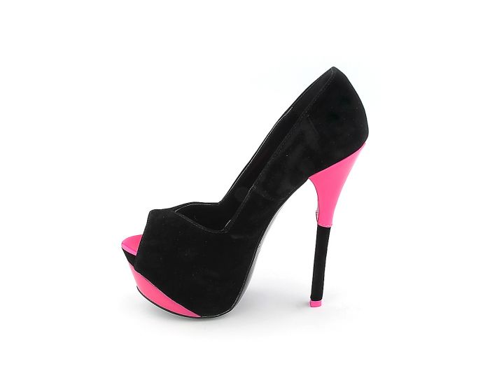 POSH Women's 031 High Heel Pump 031/BLK/FUSH - Shiekh