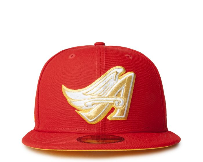 NEW ERA CAPS Angels Red Gold 59Fifty Fitted Hat 70740062 - Shiekh