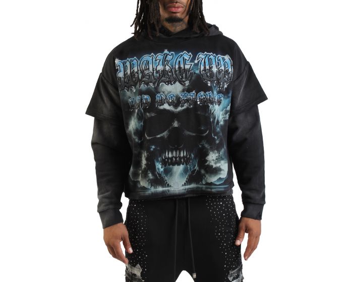 FIRST ROW Wake Up 2 PC Hoodie FRF2504-BLK - Shiekh