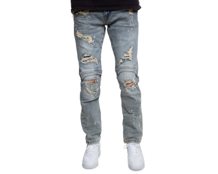 SMOKE RISE Sean Knee Panel Jeans JP20223-TFFYBL - Shiekh