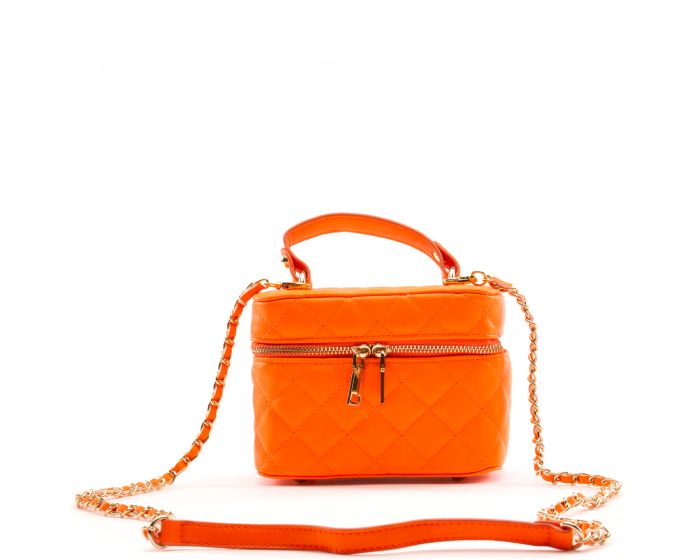 H&D ACCESSORIES, INC Neon Orange Quilted Handbag PPC6713NOR - Shiekh