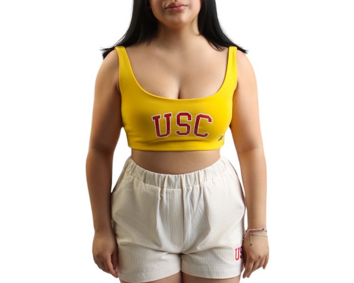 HYPE AND VICE USC Scoop Neck Crop Top HVWT80-GLD - Shiekh