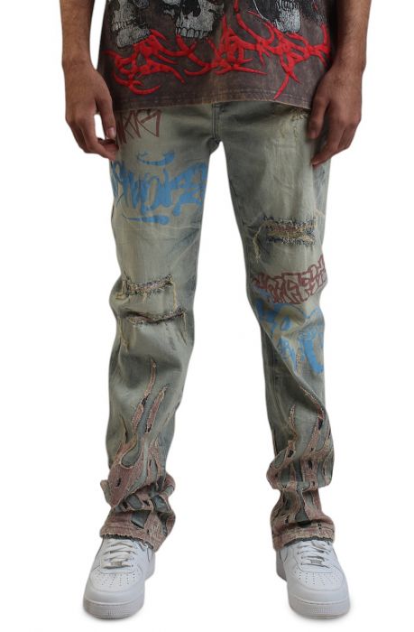 SMOKE RISE Dystopia Relaxed Denim Jeans JP25146SK-MECH - Shiekh SMOKE RISE Dystopia Relaxed Denim Jeans JP25146SK-MECH - Shiekh