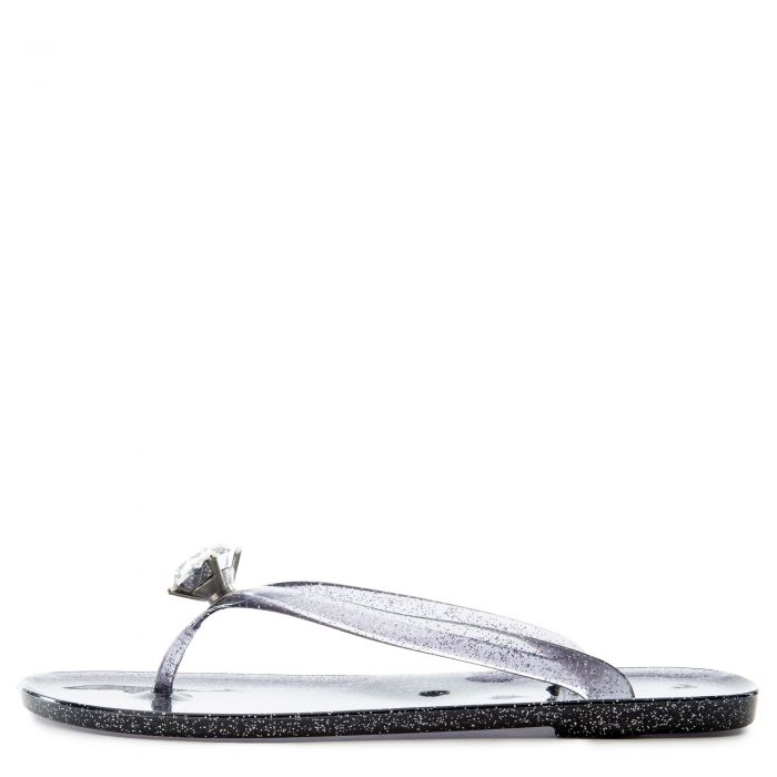 LILIANA Jelli-69 Diamond Flip Flops JELLI-69-BLACK - Shiekh