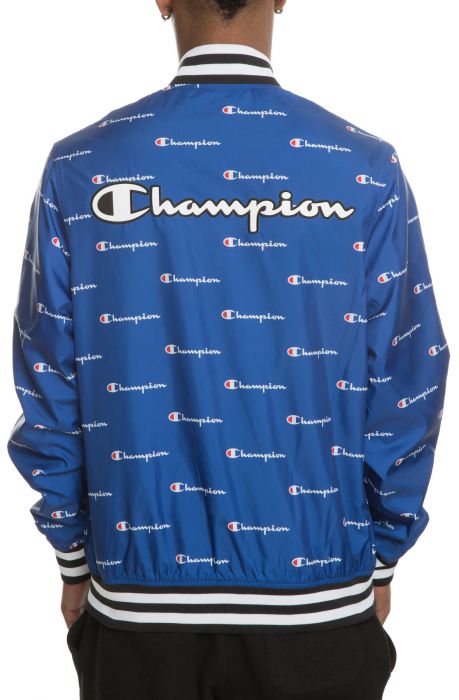 CHAMPION The Satin Printed Baseball Letterman Jacket in V1941P-CW14 ...