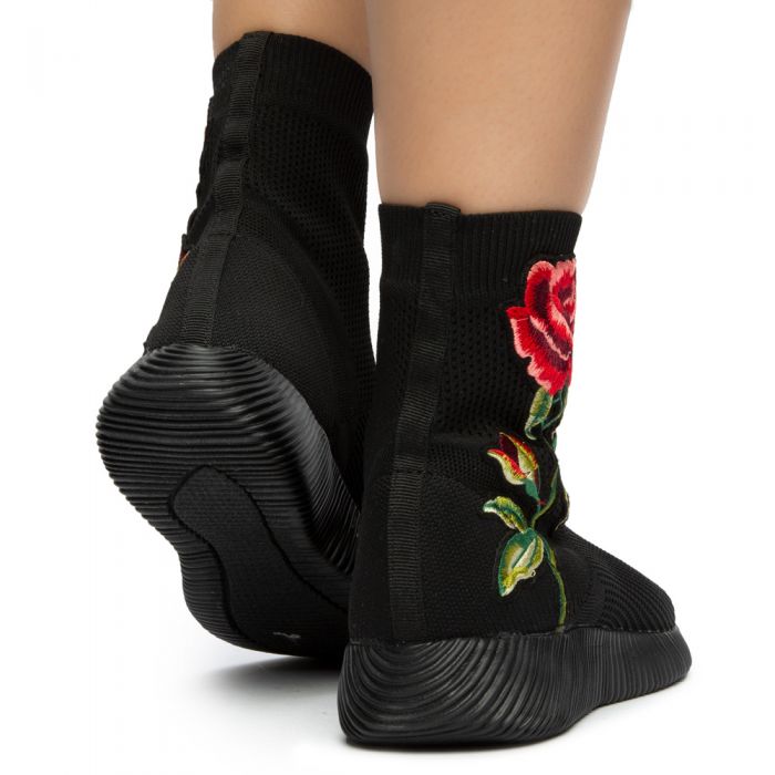 LILIANA GEEZY-9 FLORAL SOCK SNEAKER GEEZY-9-BLK - Shiekh