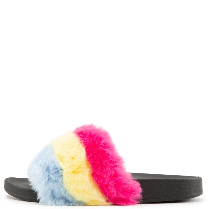 CAPE ROBBIN Yale Fur Sandals YALE-SHI-YEL - Shiekh