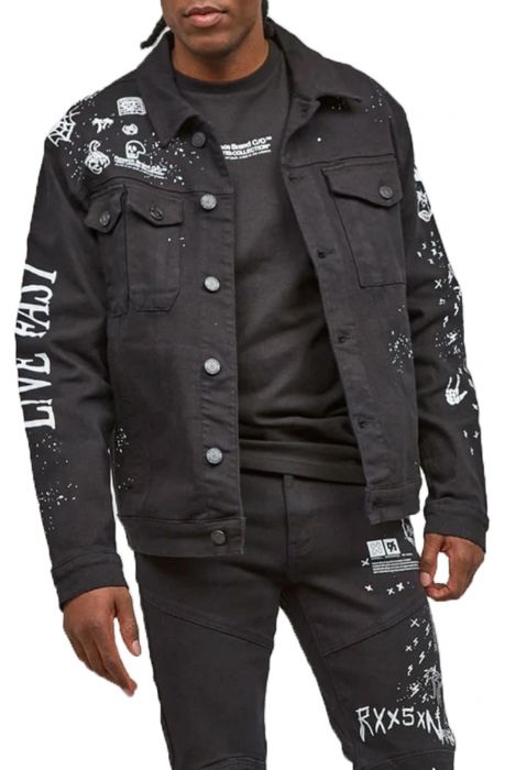 REASON Diane Graphic Scratch Denim Jacket A1-017 - Shiekh