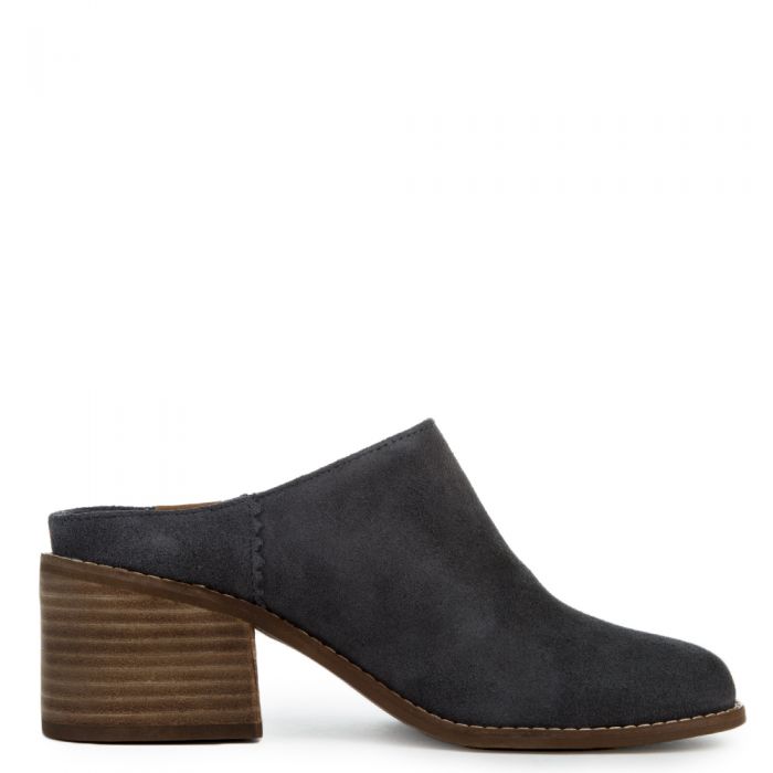 TOMS Toms Leila Forged Iron Grey Suede Mules 10010916 - Shiekh