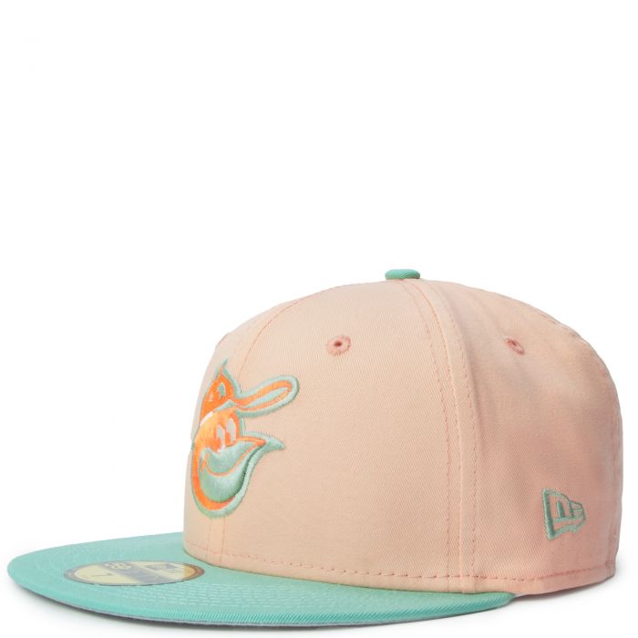 NEW ERA CAPS Baltimore Orioles Peach Mint 59FIFTY Fitted Hat 70725314 ...