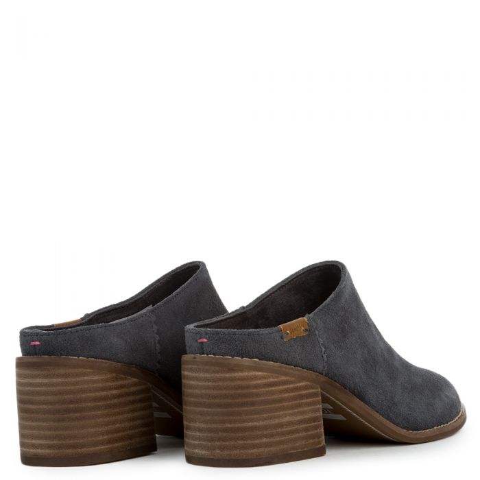 TOMS Toms Leila Forged Iron Grey Suede Mules 10010916 - Shiekh